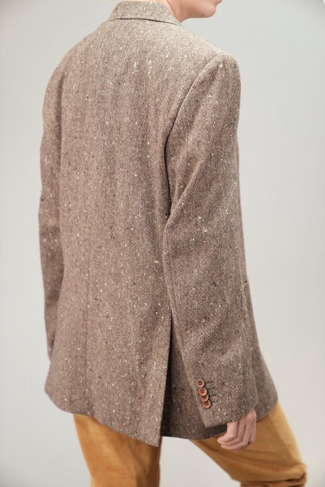 Lebole Taupe Tweed Blazer | Vintage | Men's EU Size 50 (L) | Uomo ...