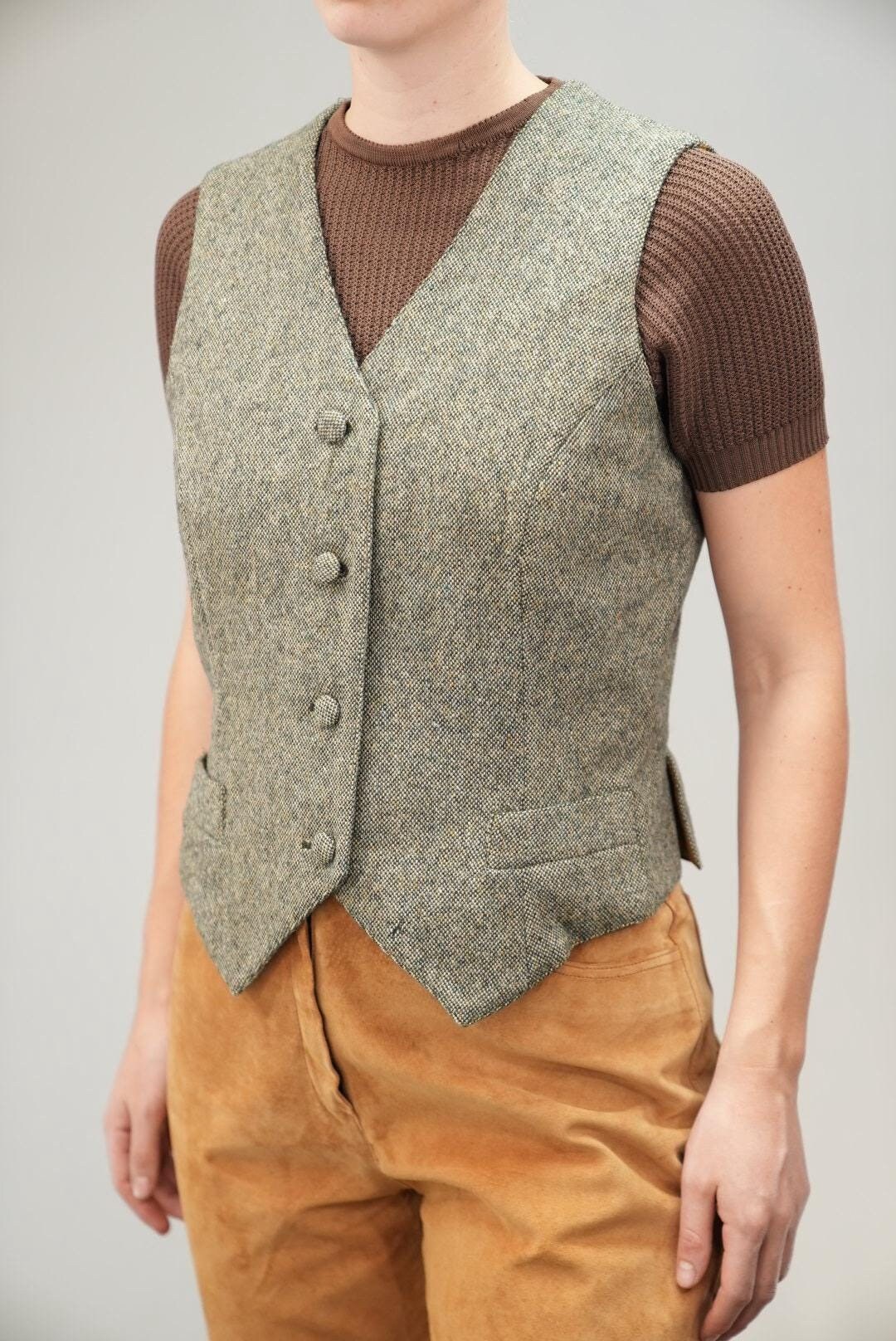 Vintage Tweed Wool Gilet by Piombo, Made in Italy | Size 46 (S) for Men ...