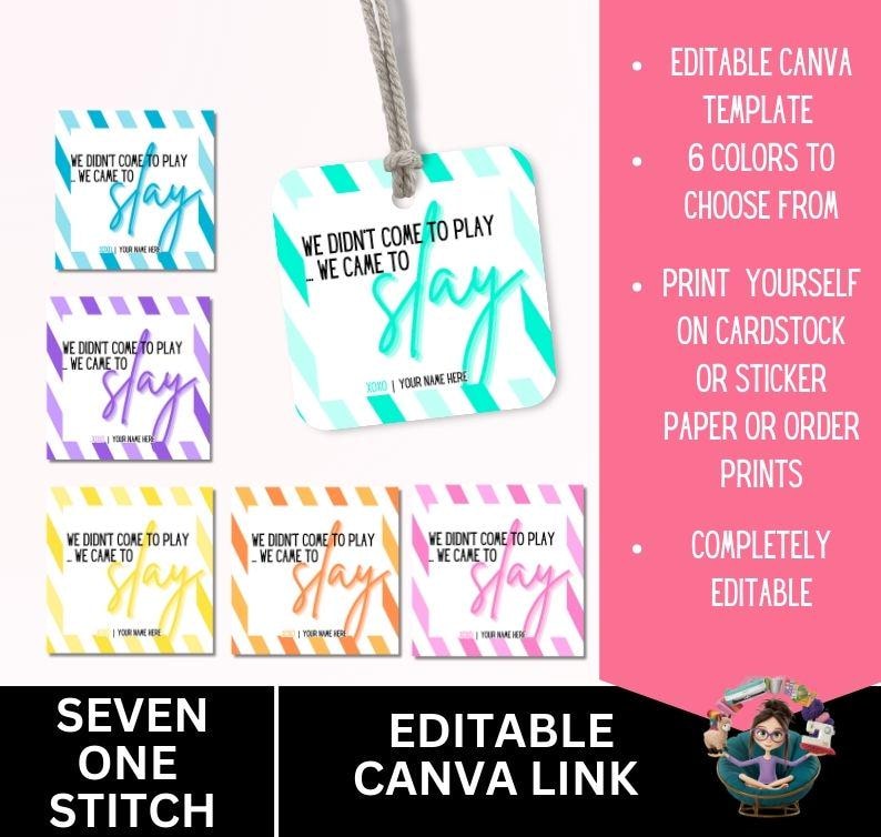 Editable Comp Day Gift Tag Cheer Competition Goodie Bag Tags 6 Colors ...