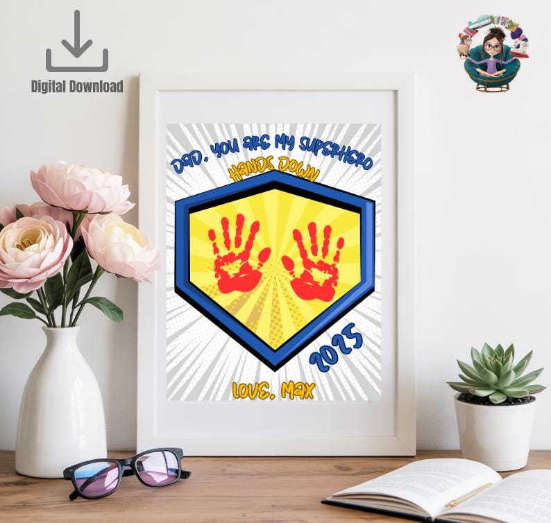 Superhero Dad Handprint Craft | Father’s Day Gift From Kids | Editable ...