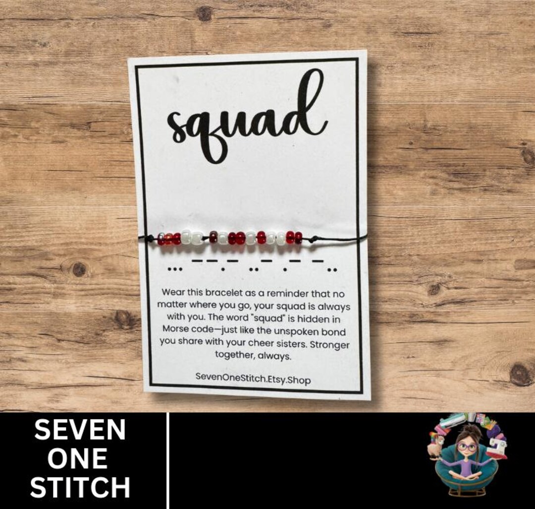 Squad Morse Code Bracelet and Card, Squad Gift, Best Friend Bracelet ...