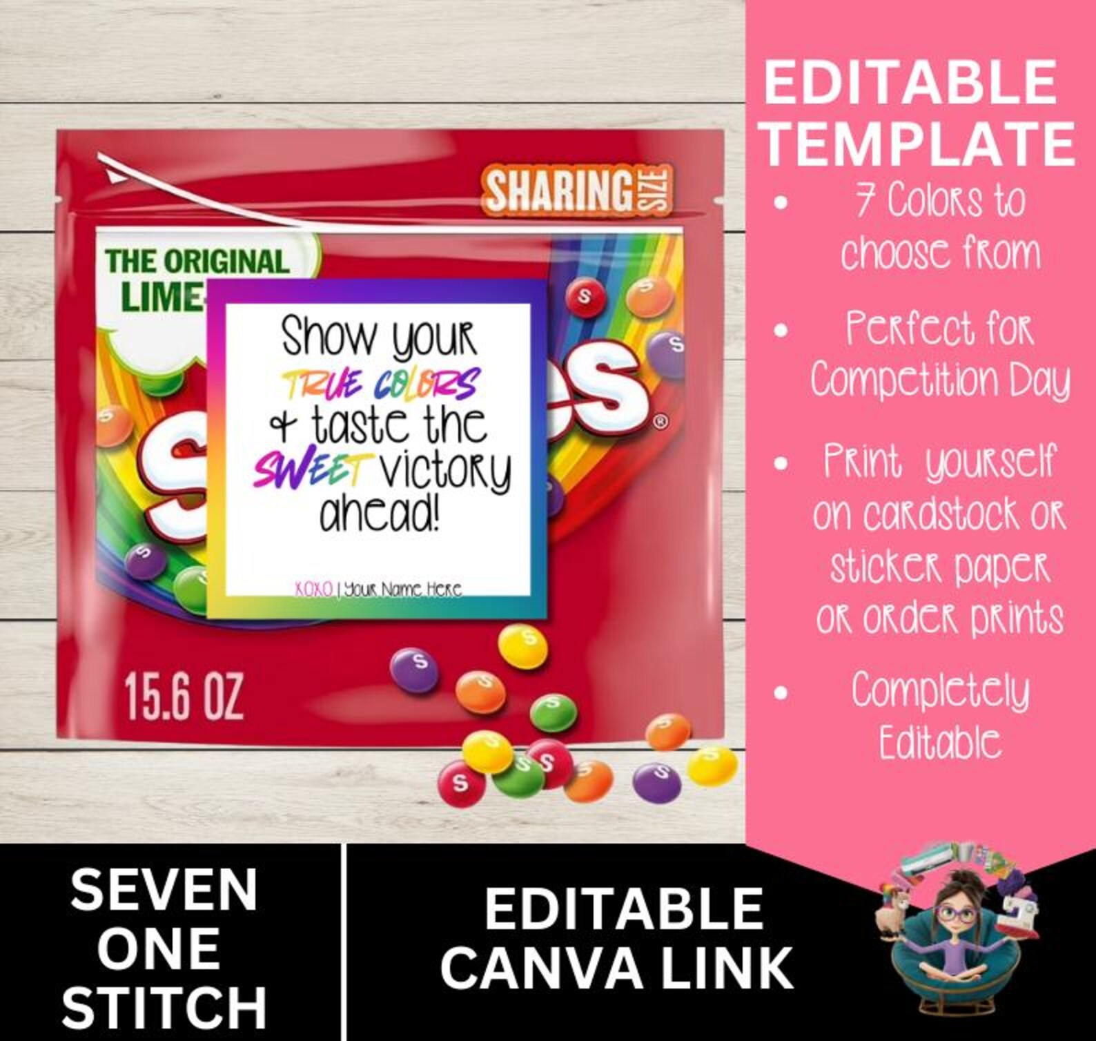 Skittles Good Luck Tags: Cheer Competition Favor (printable PDF) - Etsy