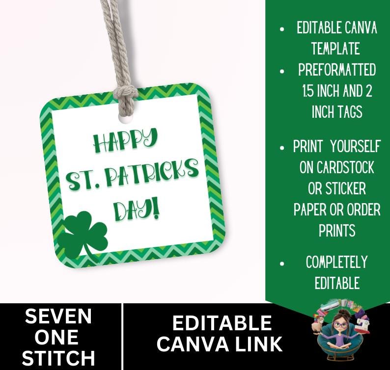 Editable St. Patrick’s Day Gift Tags | Printable Lucky Clover Tags | 1. ...