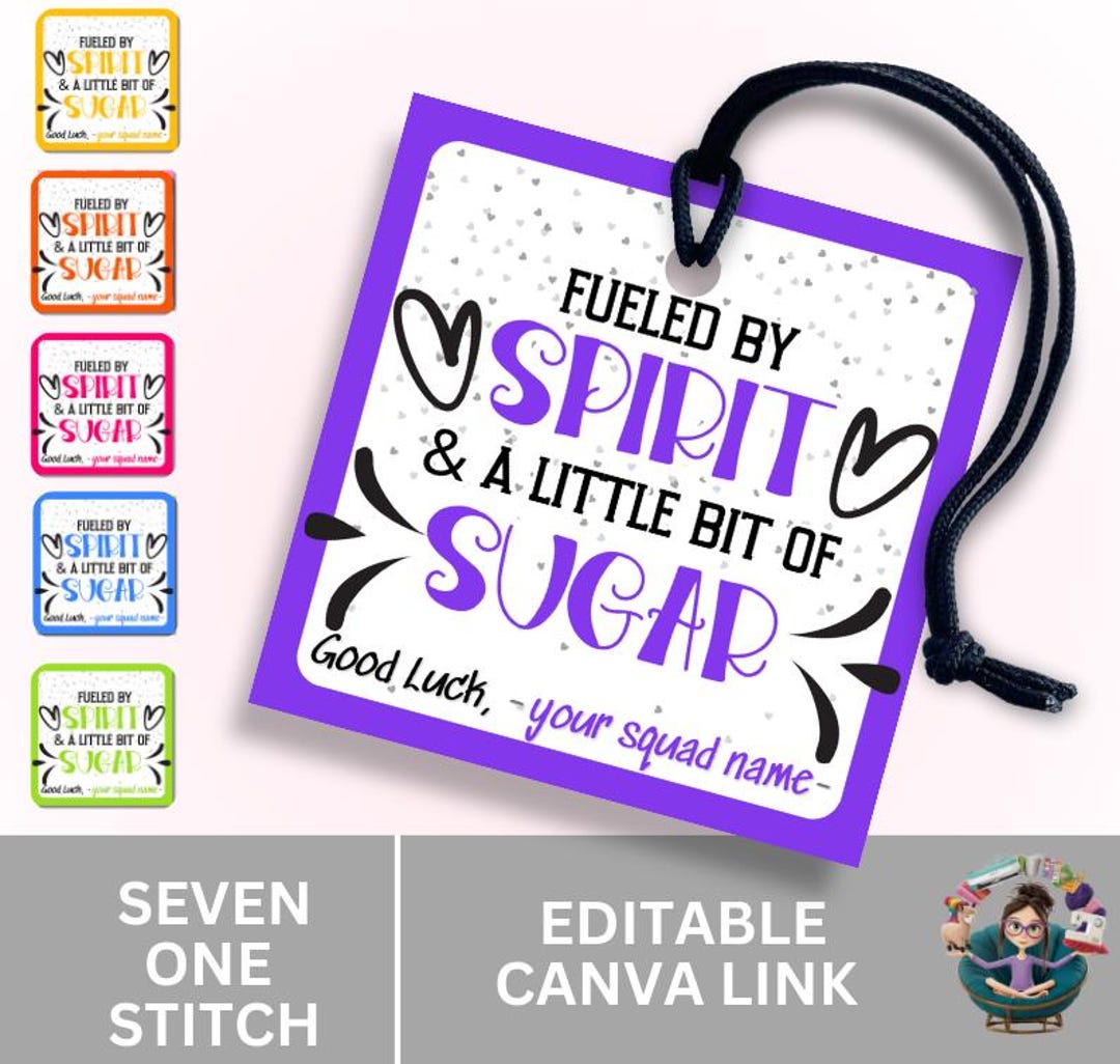 Cheer Competition Gift Tag: Editable Canva Template (digital Download ...