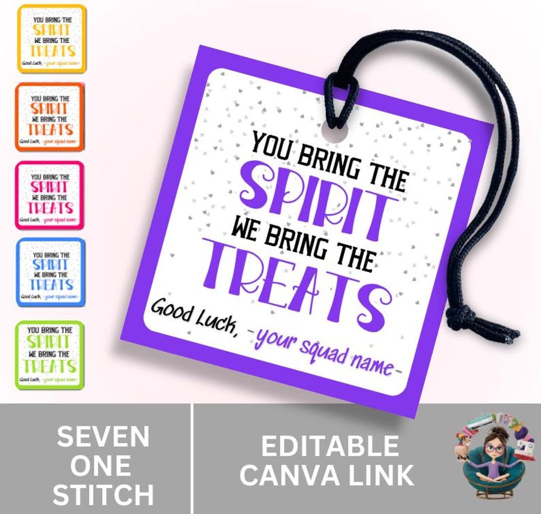 Cheer Competition Gift Tag: Editable Team Favor (canva Template) - Etsy