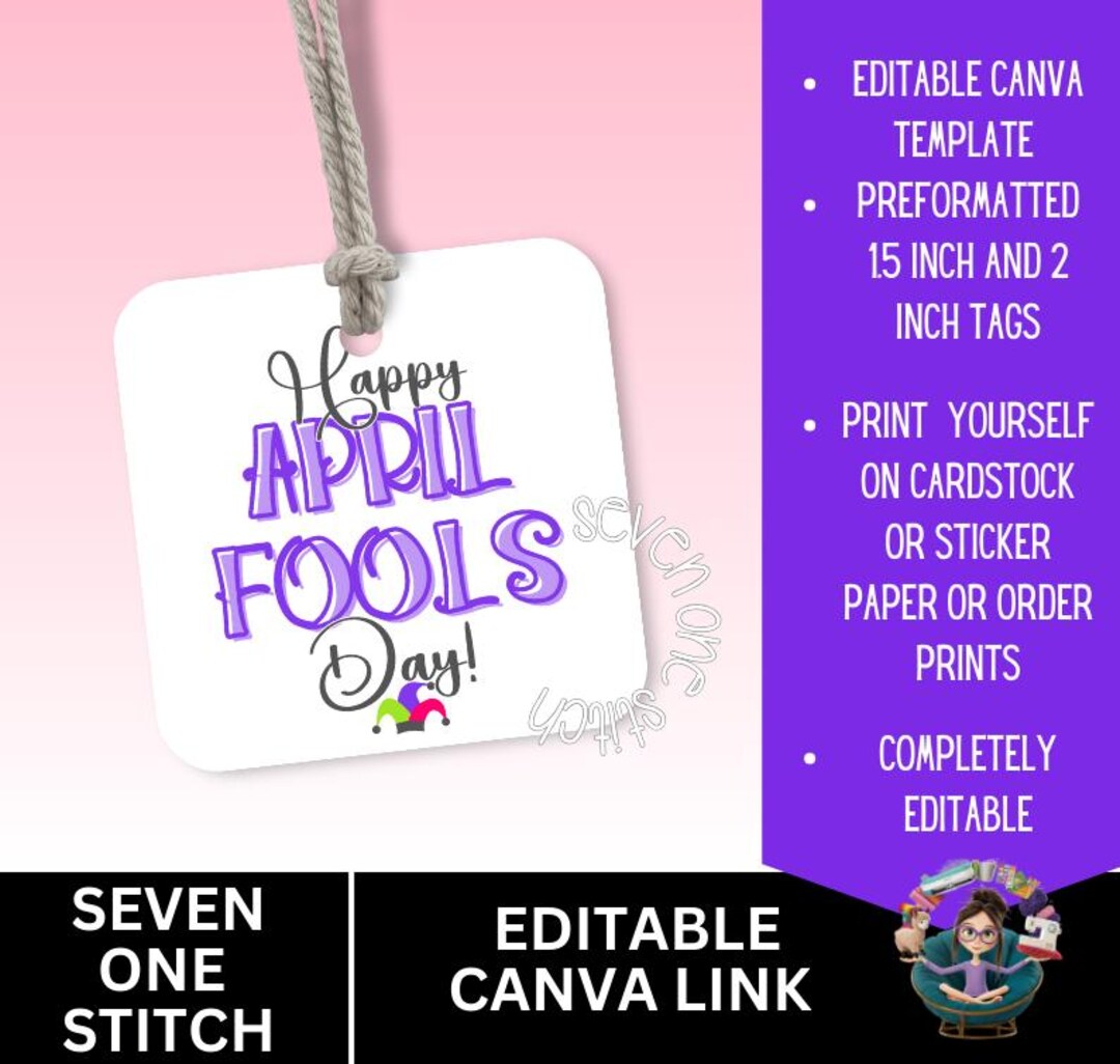 Funny April Fools' Day Gift Tags: Editable Prank Tags (canva Template ...