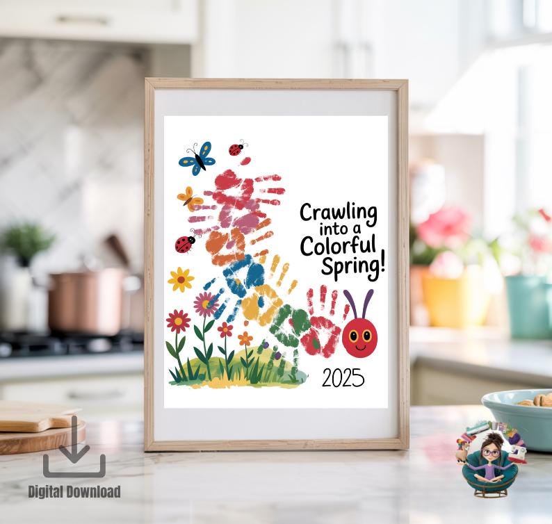 Handprint Caterpillar Craft: DIY Keepsake Gift (canva & PDF Download ...