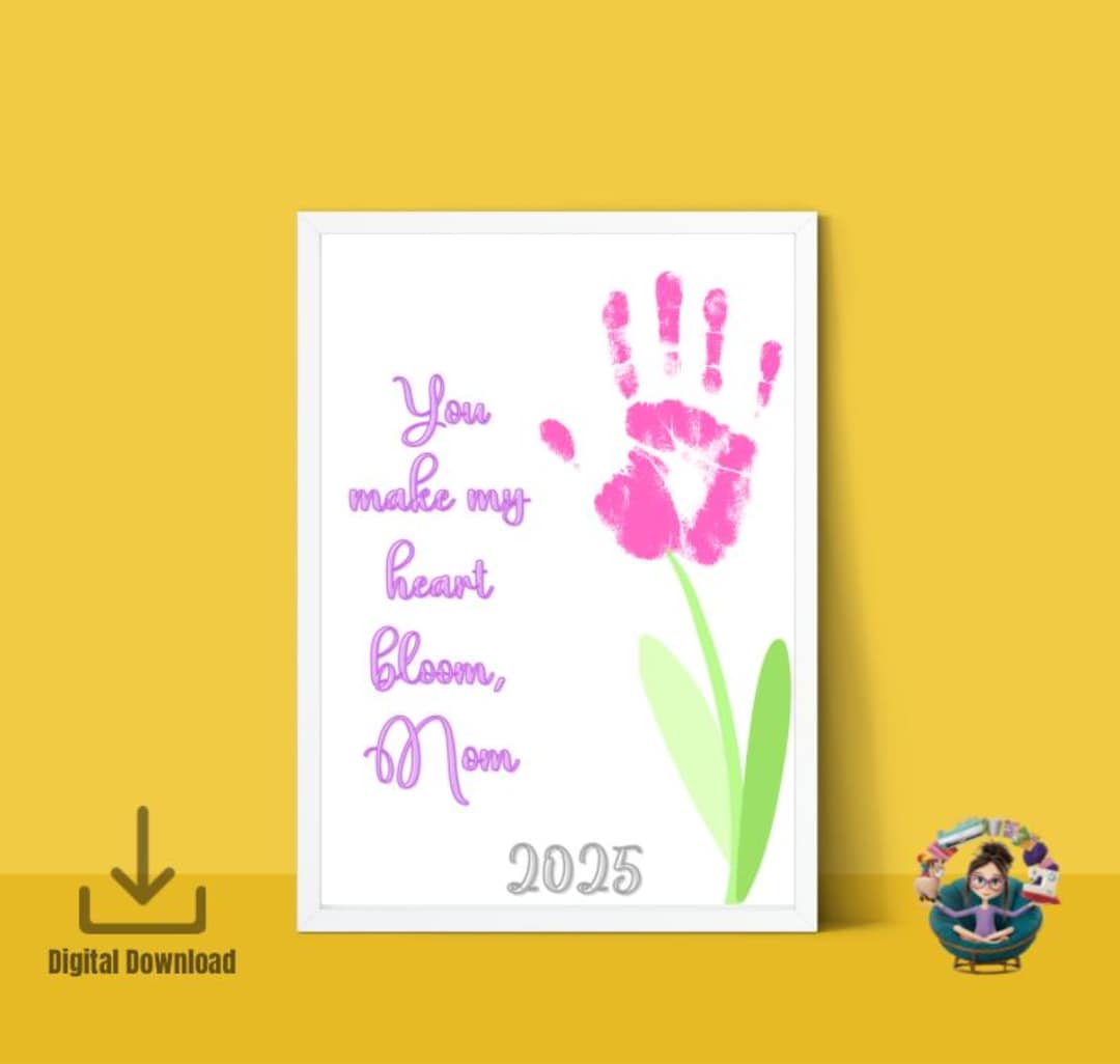 Mother's Day Handprint Poem: DIY Gift From Kids (canva Template + PDF ...