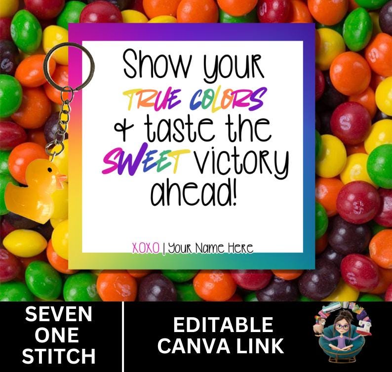 Skittles Good Luck Tags: Cheer Competition Favor (printable PDF) - Etsy