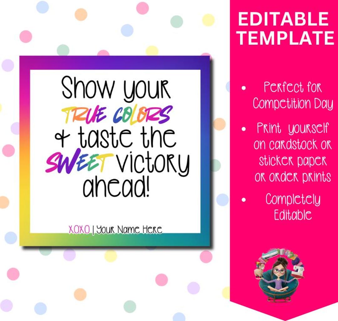 Skittles Good Luck Tags: Cheer Competition Favor (printable PDF) - Etsy