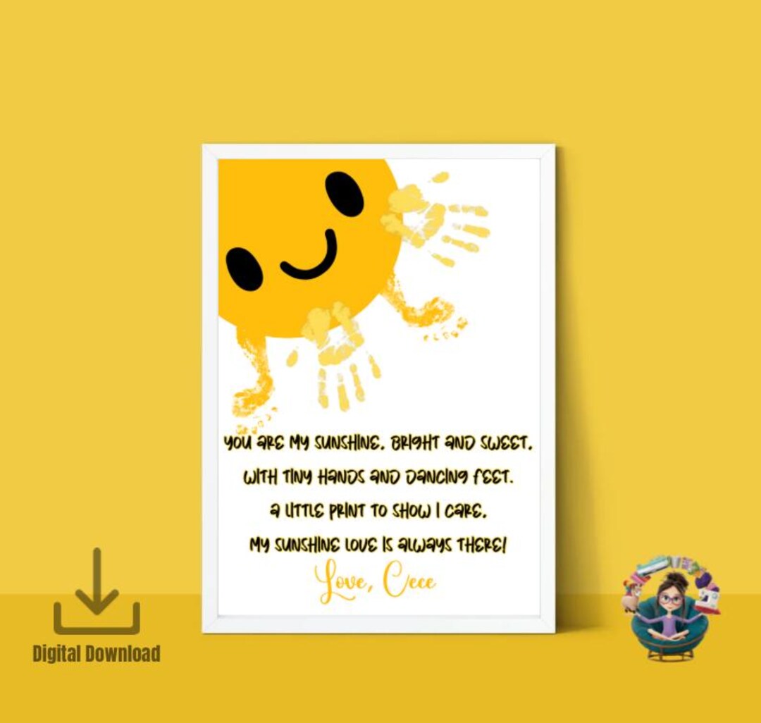 Sunshine Handprint Poem: DIY Gift for Mom/grandma (editable Canva & PDF ...