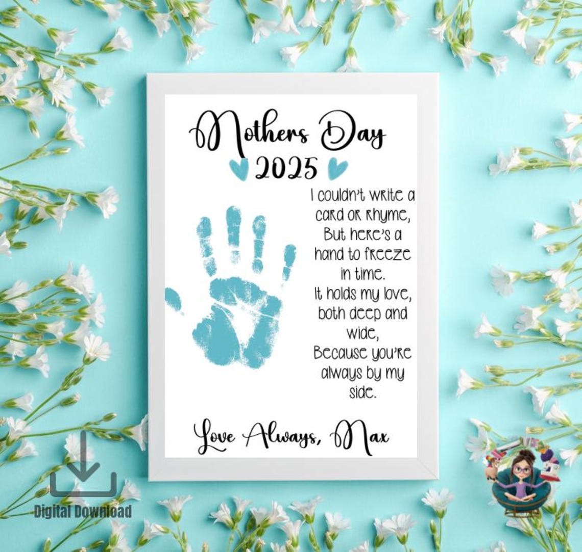 Editable Mother’s Day Handprint Poem |hands Printable Craft | Canva ...