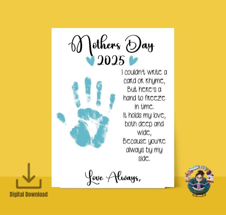 Editable Mother’s Day Handprint Poem |hands Printable Craft | Canva ...