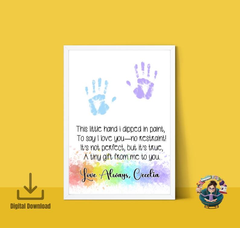 Kids Handprint Poem: DIY Gift for Mom (canva Template + PDF) - Etsy