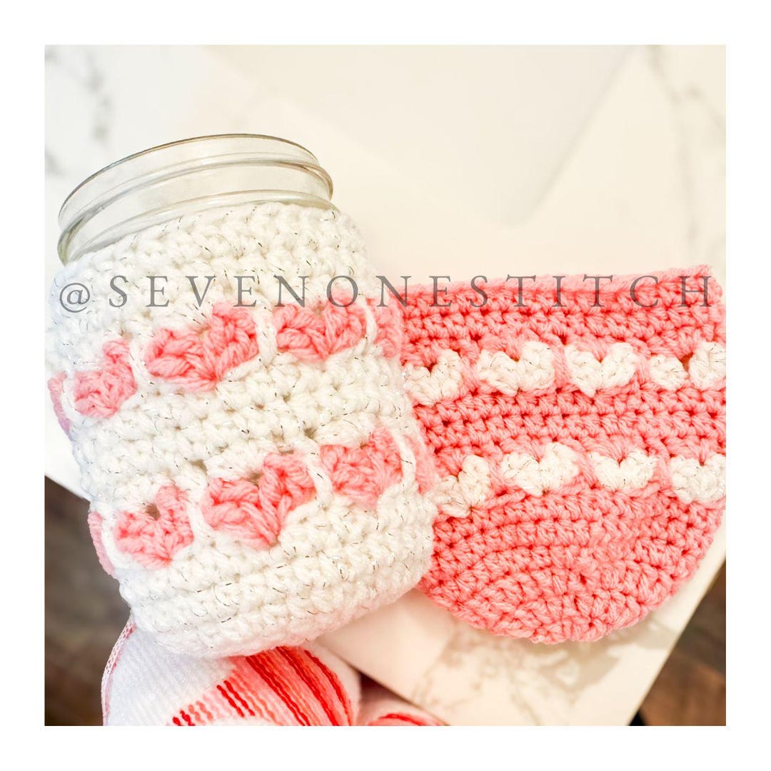Heart Crochet Sourdough Starter Jar Cozy Pattern (PDF) - Etsy
