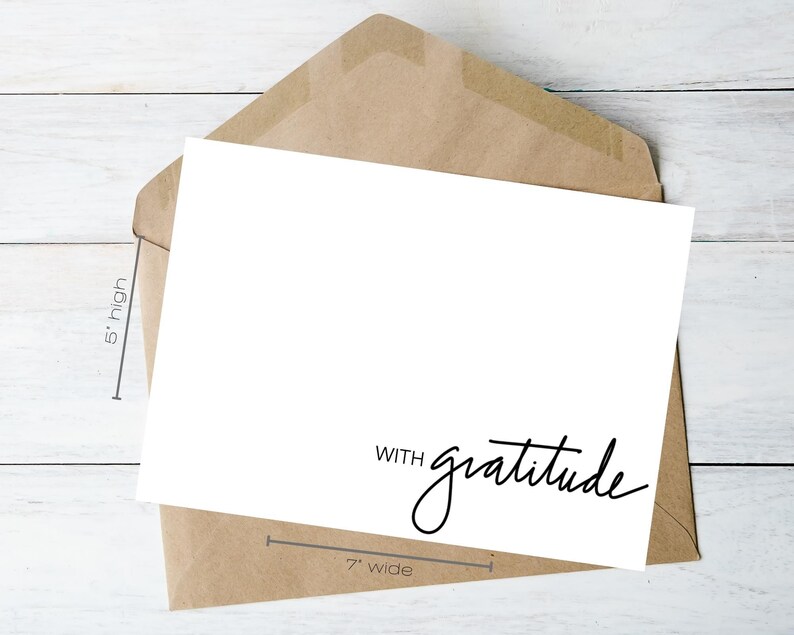 Printable With Gratitude Card, Digital Download, Digital Print ...