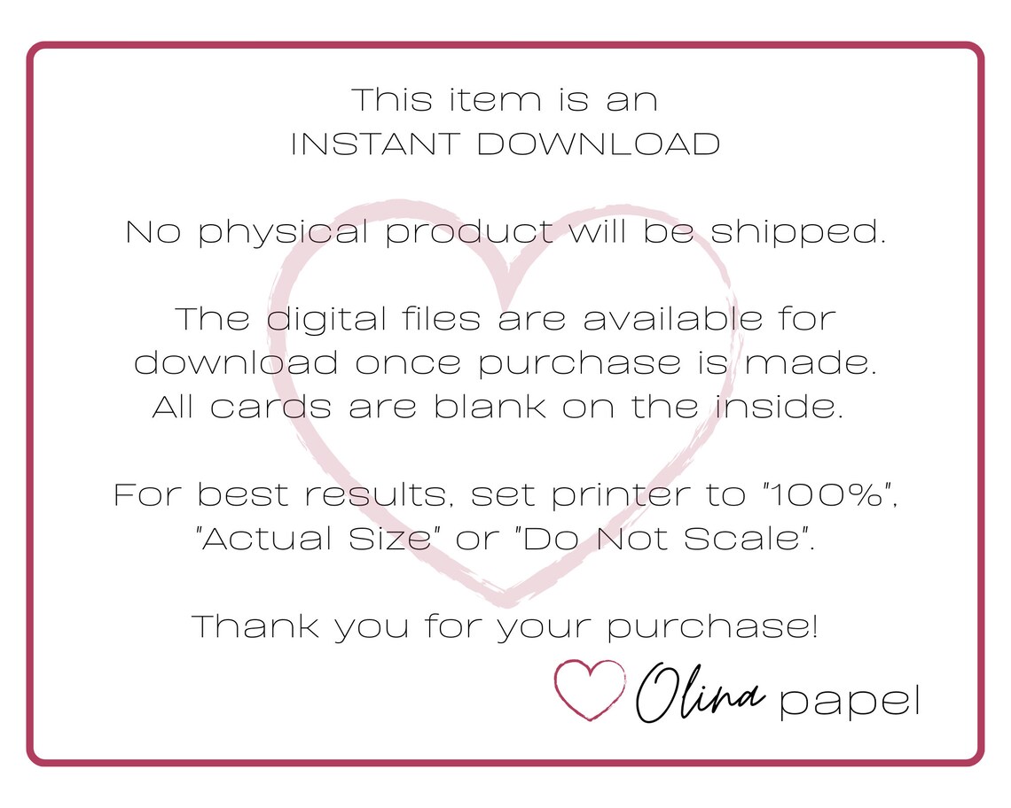 Printable With Love Card, Digital Download, Digital Print, Printable ...