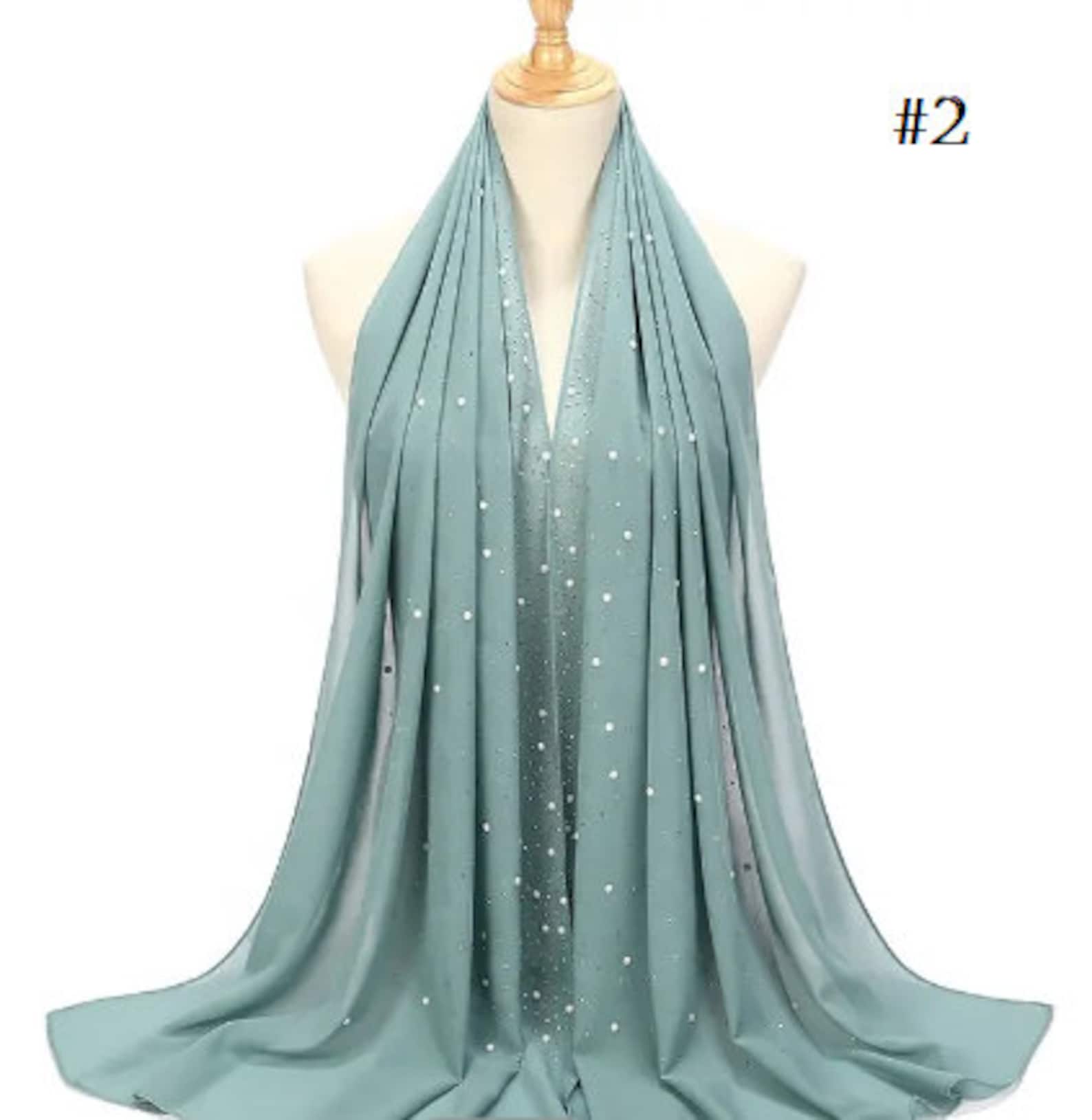 Pearl and Diamond Stone Chiffon Hijab - Etsy