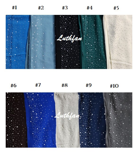 Pearl and Diamond Stone Chiffon Hijab - Etsy