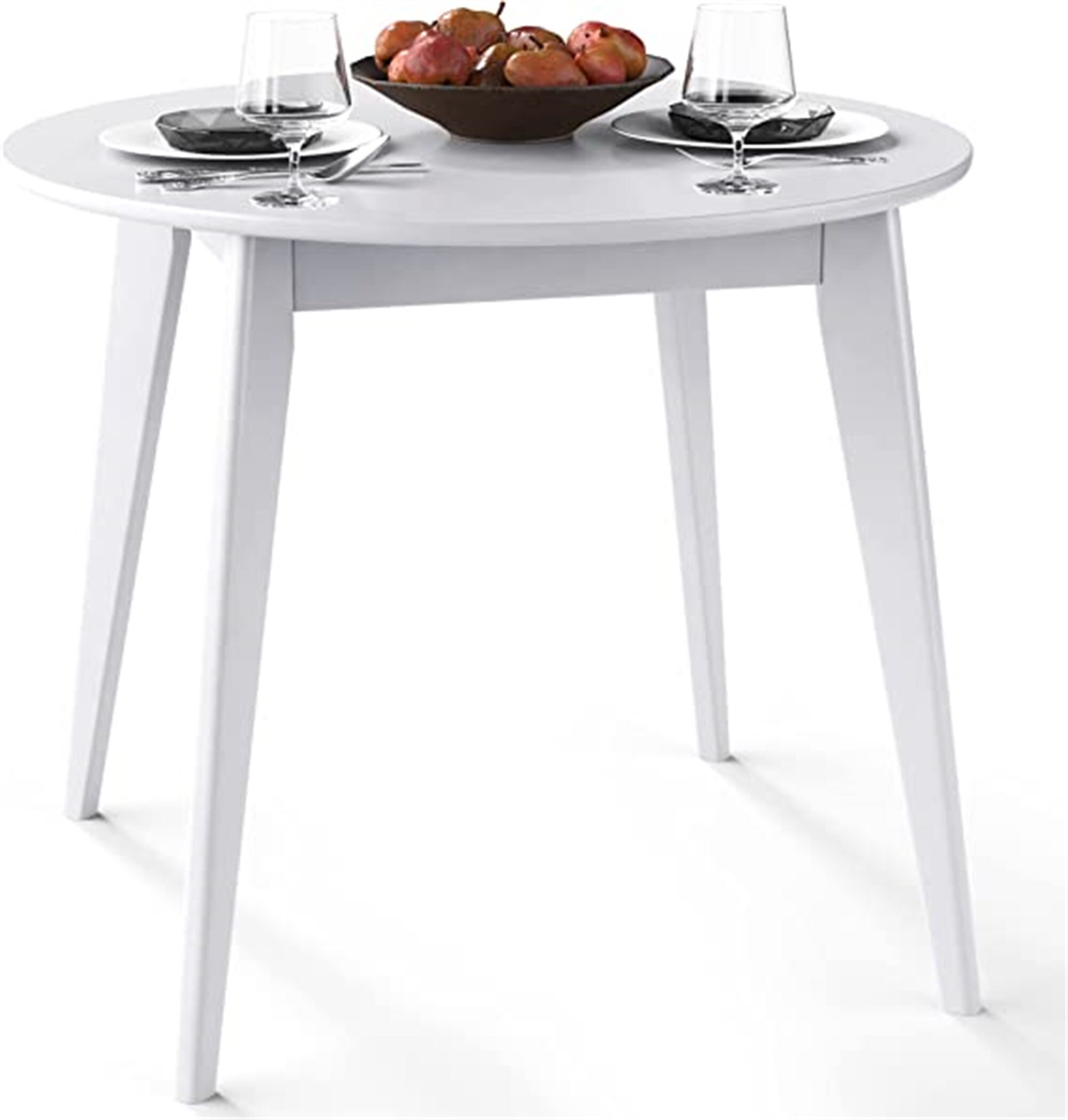 35 Inch Round Wooden Dining Table Birch Circle Dinner Table - Etsy