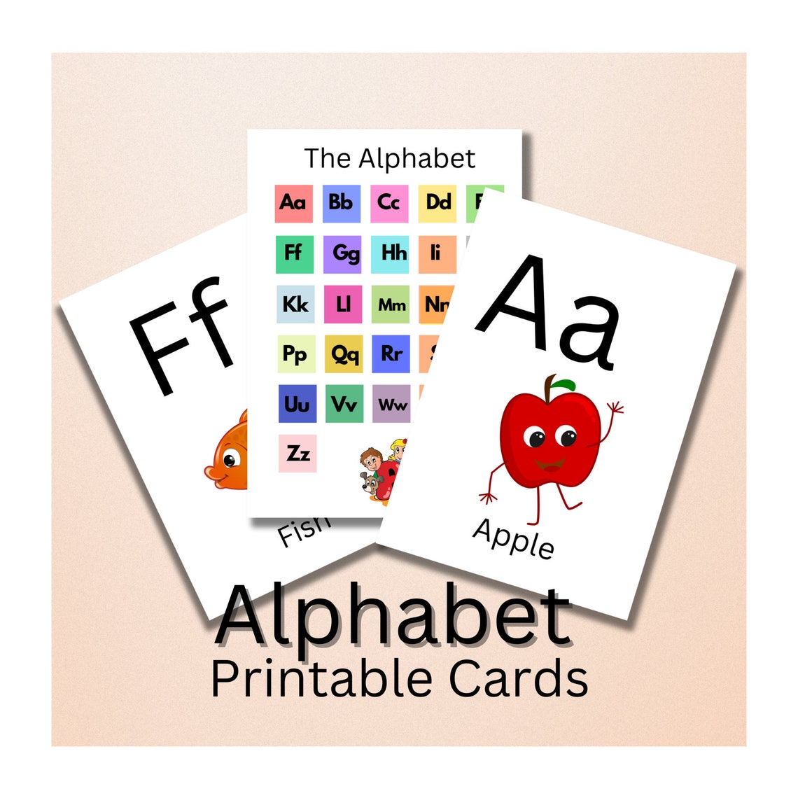 Alphabet Cards, Printable Letter Cards. ABC Flashcards for Home and ...