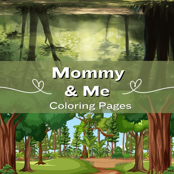 Mommy and Me Coloring Pages - Etsy
