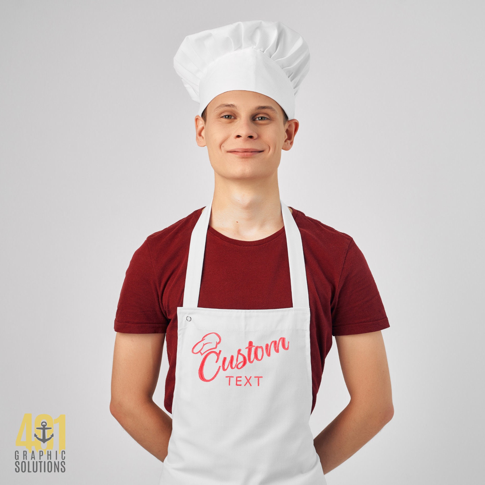 Custom EMBROIDERY Apron, Kitchen Embroidered Apron, Name Aprons With ...