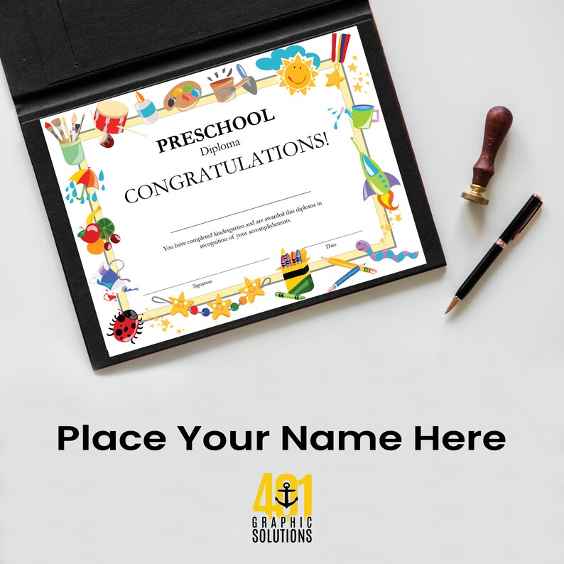 Custom Preschool Graduate Certificate, Preschool Diploma Certificate ...