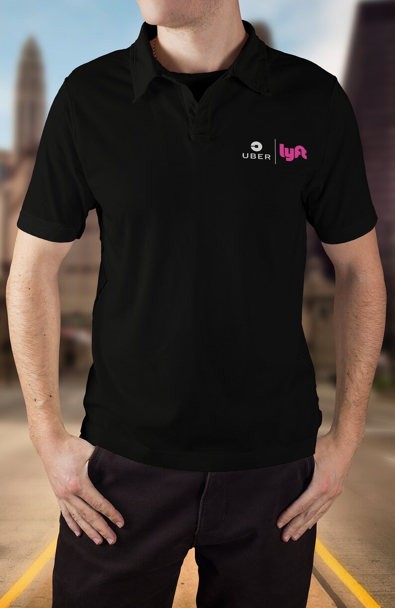 Custom Uber & Lyft Driver Polo Shirt With Logo and Name Embroidery ...