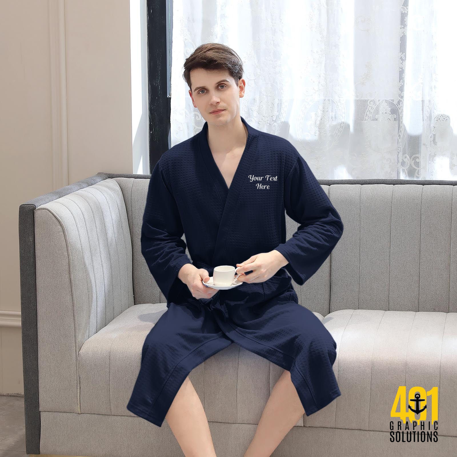 Custom Embroidery Robe for Men Personalized Robe for Men Cotton ...