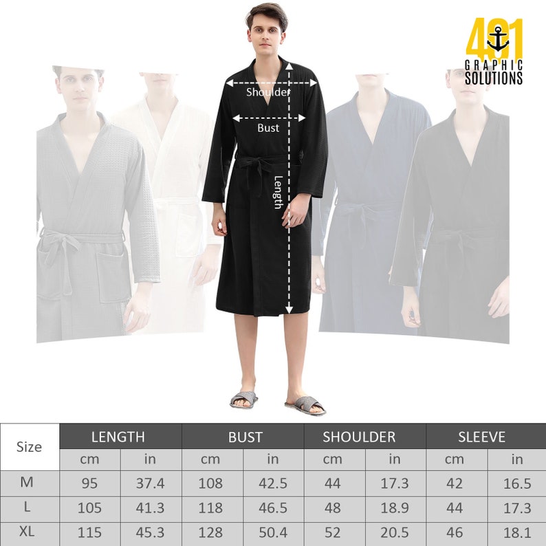 Custom Embroidery Robe for Men Personalized Robe for Men Cotton ...