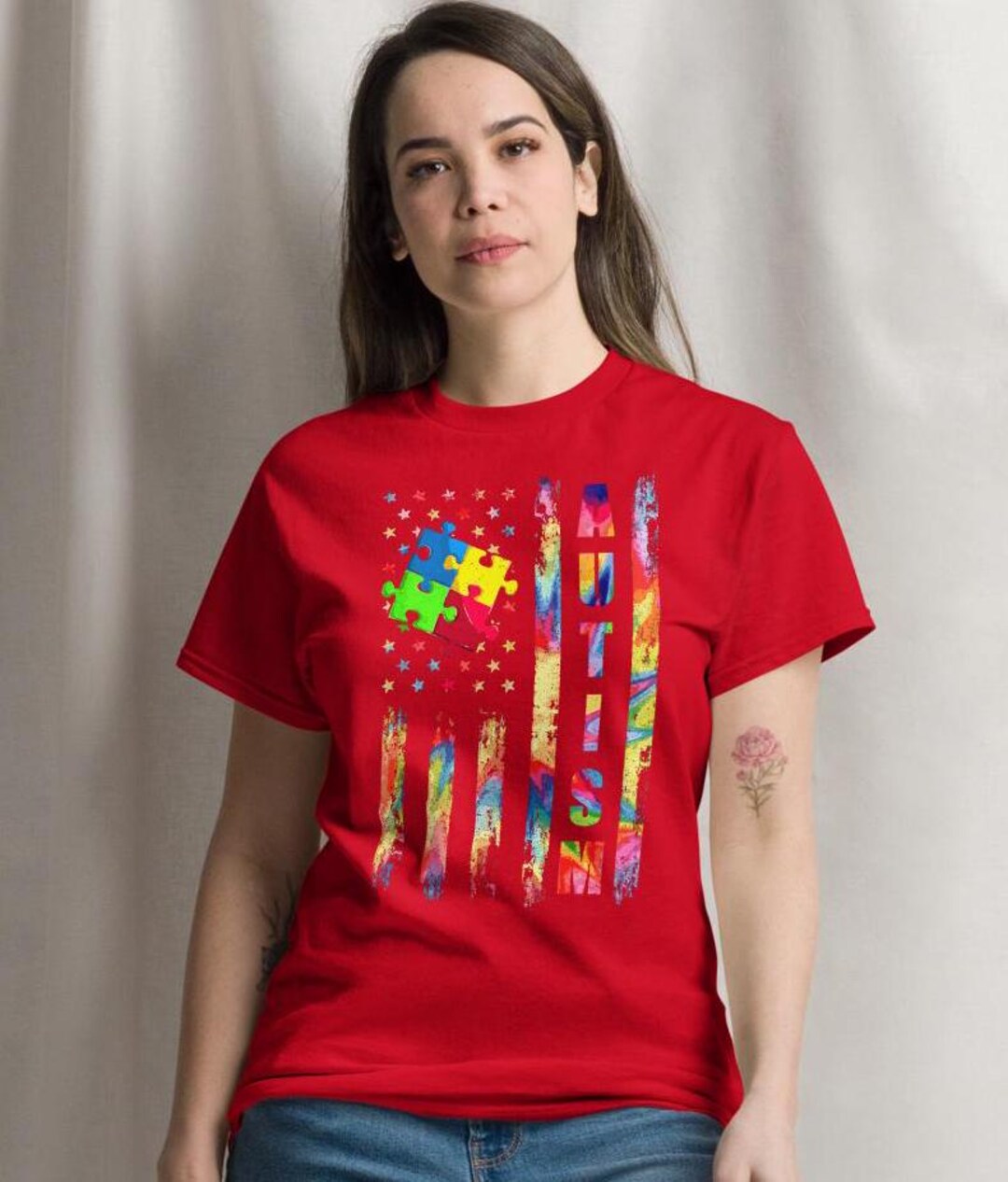 Autism Pride Flag T-shirt Puzzle Piece Tee, Support Neurodiversity ...