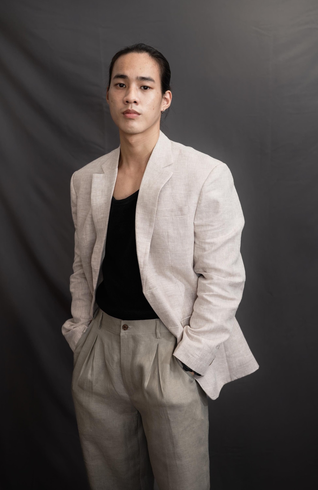 Natural Linen Blazer for Men: Elegant Summer Jacket, Groom Attire - Etsy