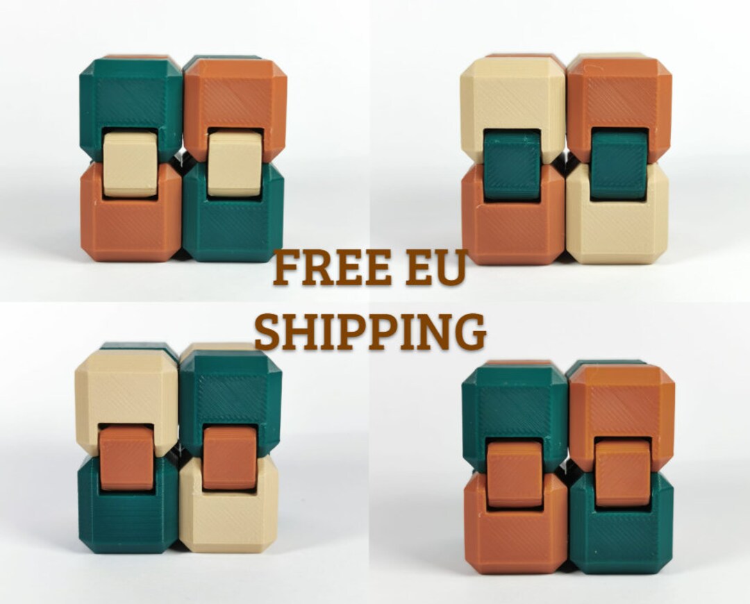 Infinity Cube Fidget Toy, Custom Colors Beige Brick Brown Dark Green ...