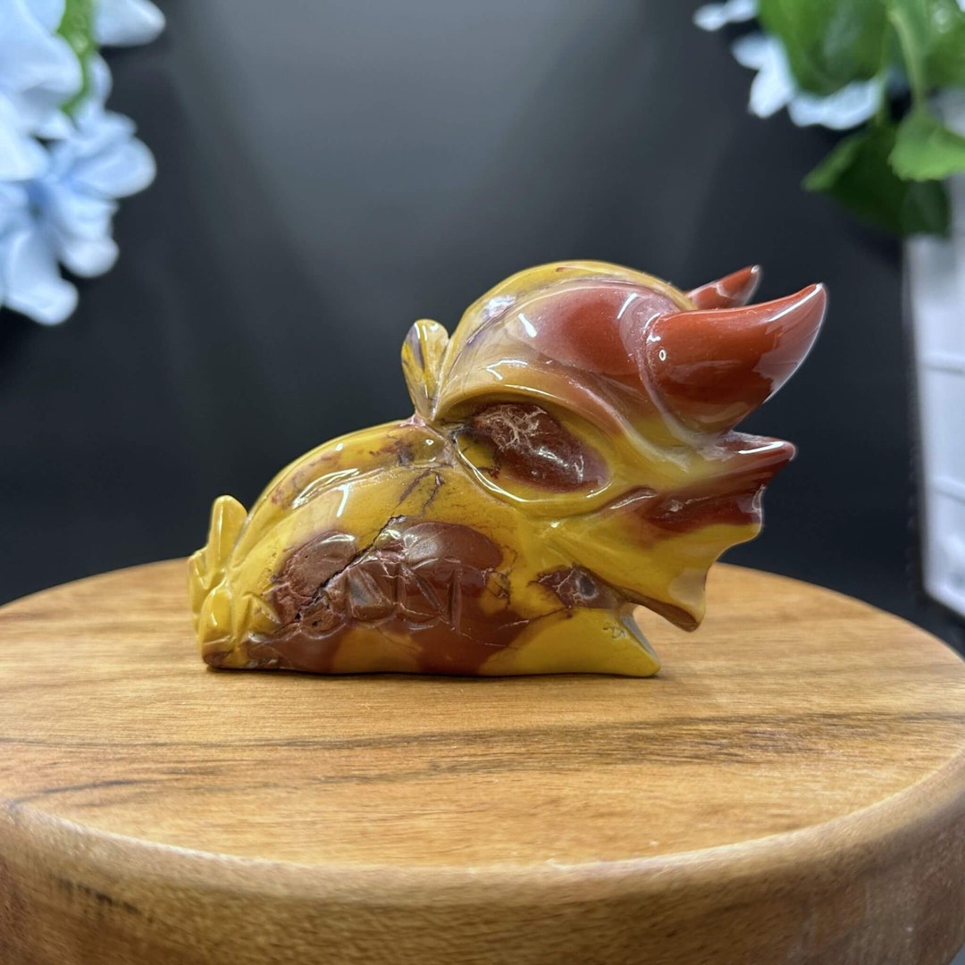 Mookaite Dragon Head Crystal Carving - Etsy