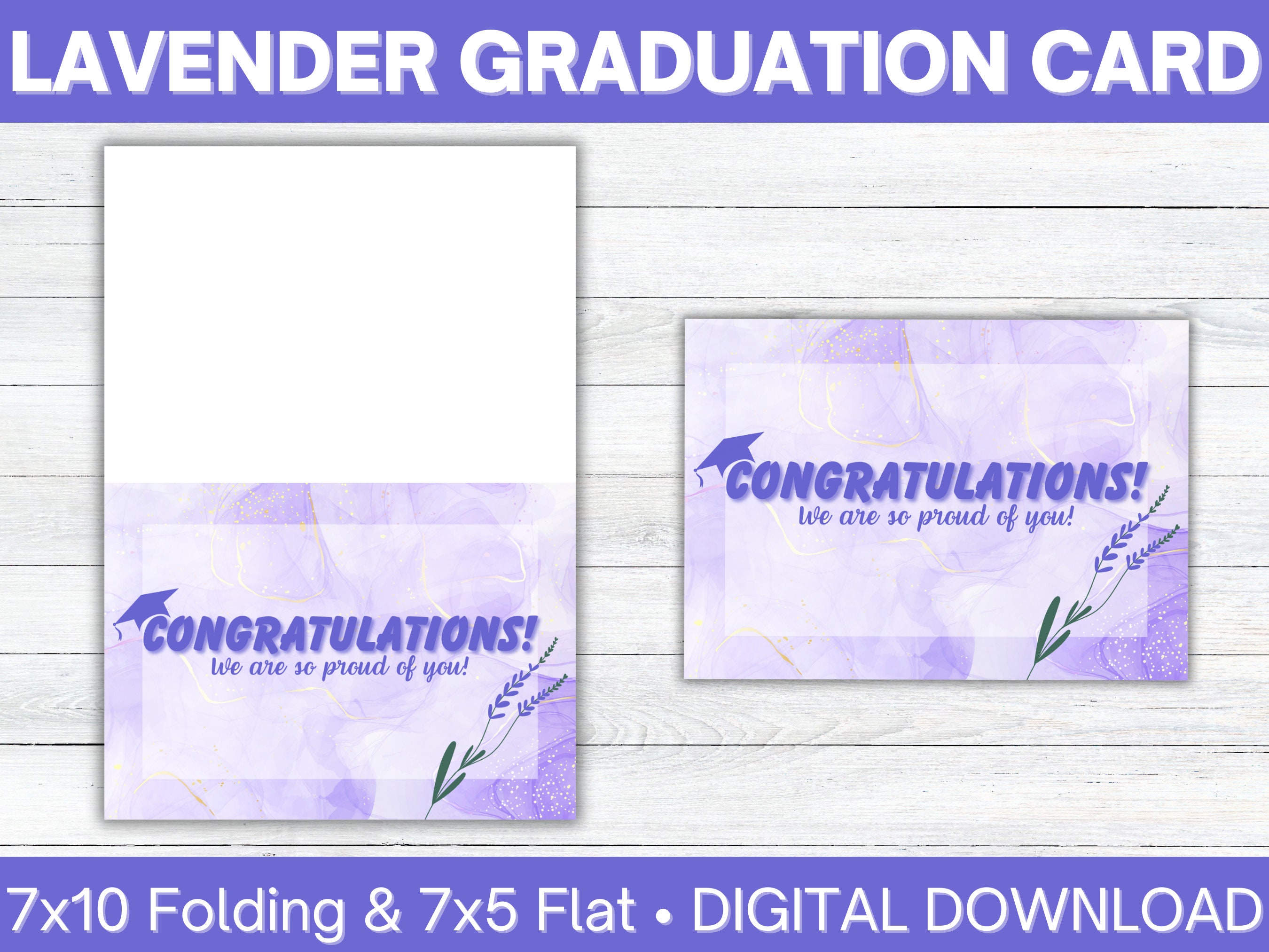 Lavender Graduation Card - Promotion, Commencement, School, Gift - Etsy