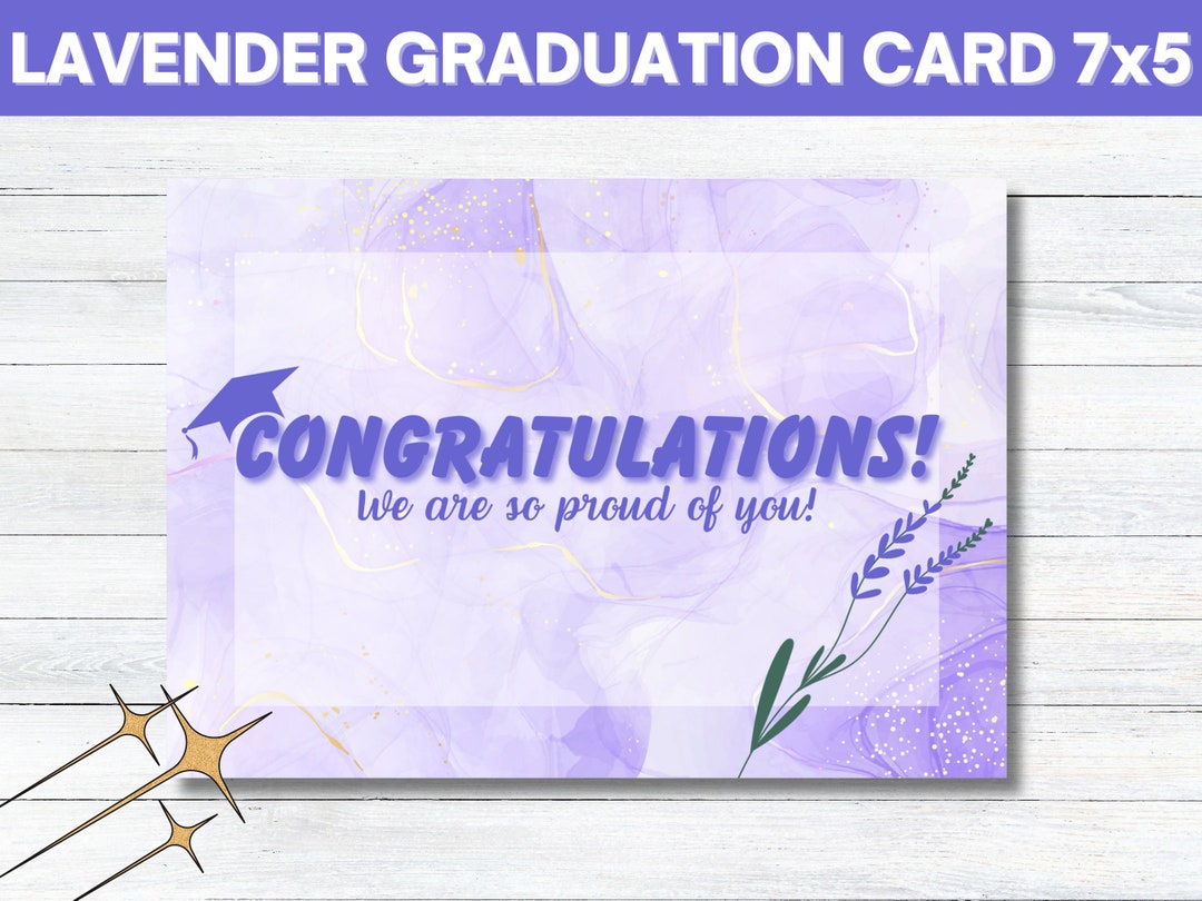 Lavender Graduation Card - Promotion, Commencement, School, Gift - Etsy