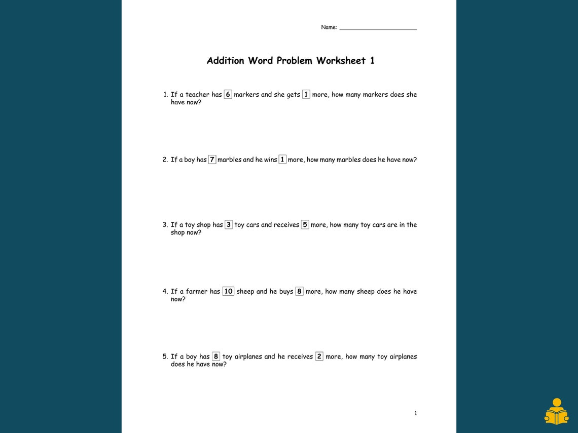 Addition Word Problems: 25 Printable Worksheets With Answers Addition ...