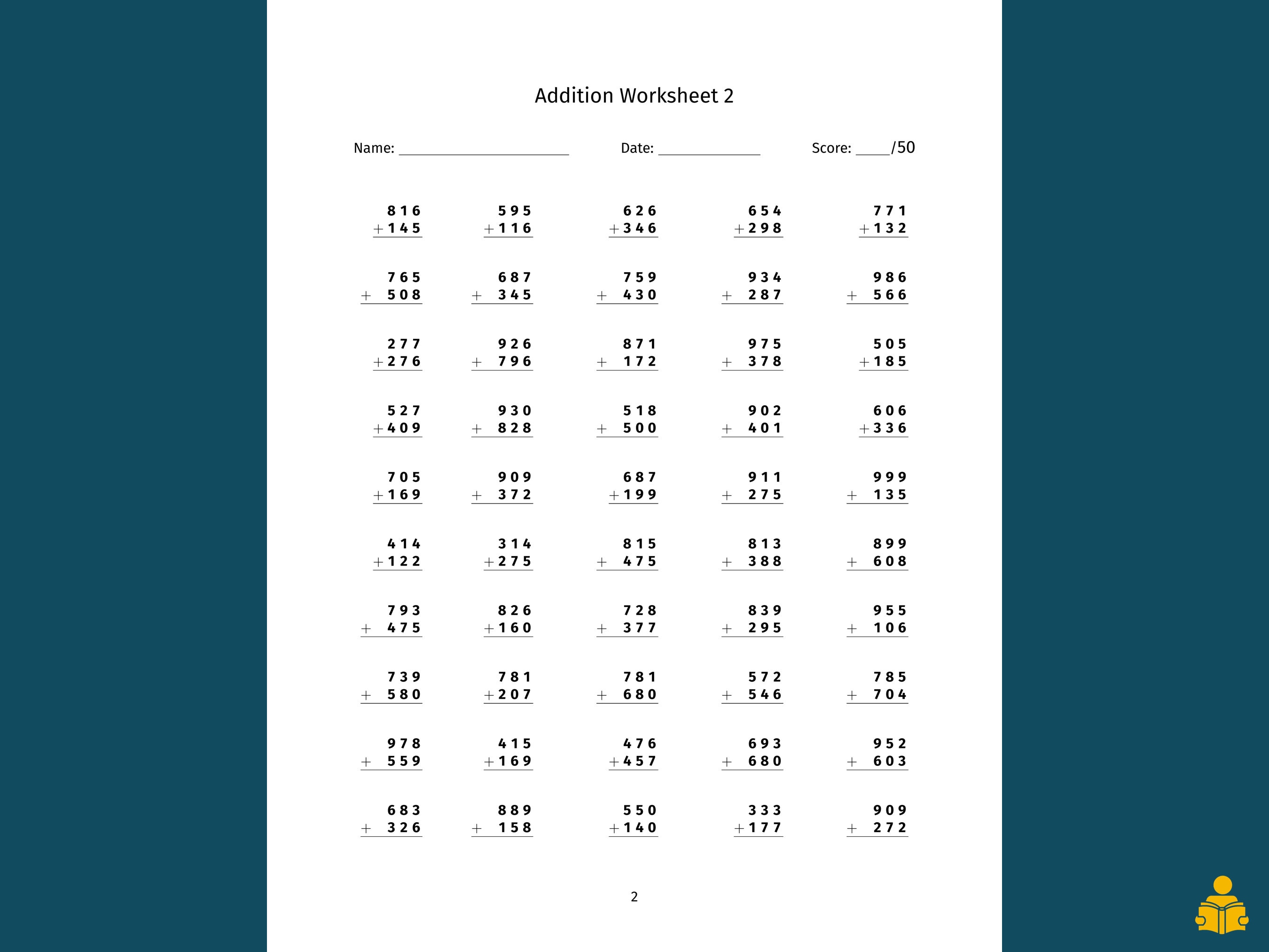 Three Digit Addition Worksheets: 100 Printable Pages With Answers ...