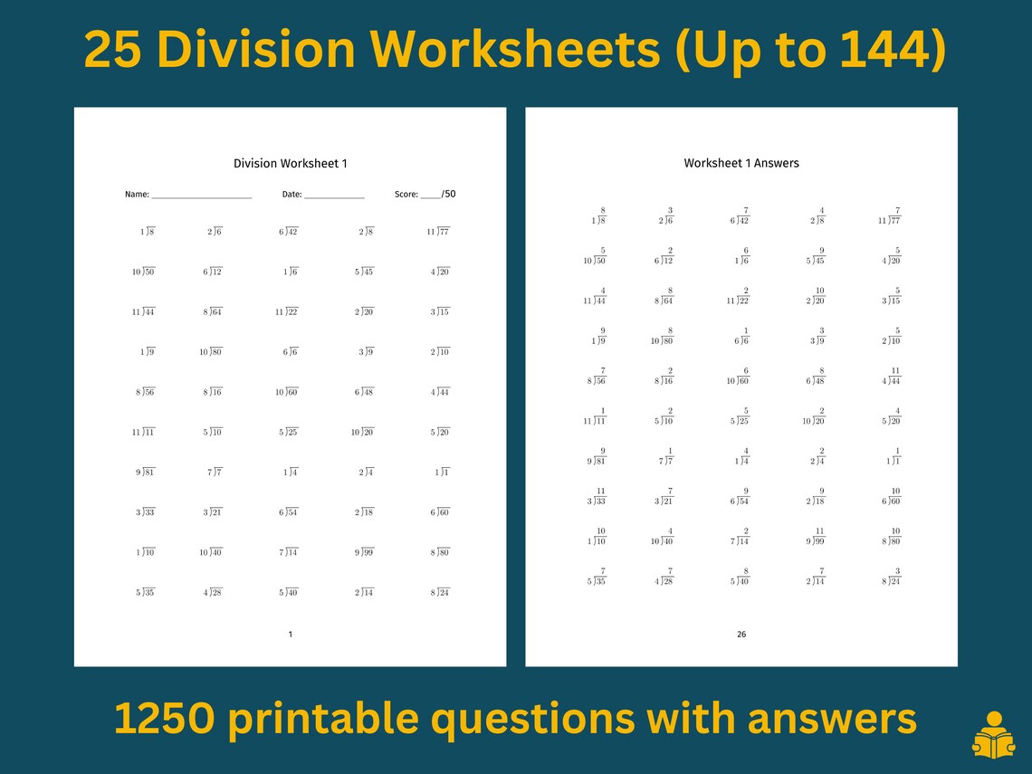 Division Worksheets: 25 Printable Practice Sheets With Answers ...