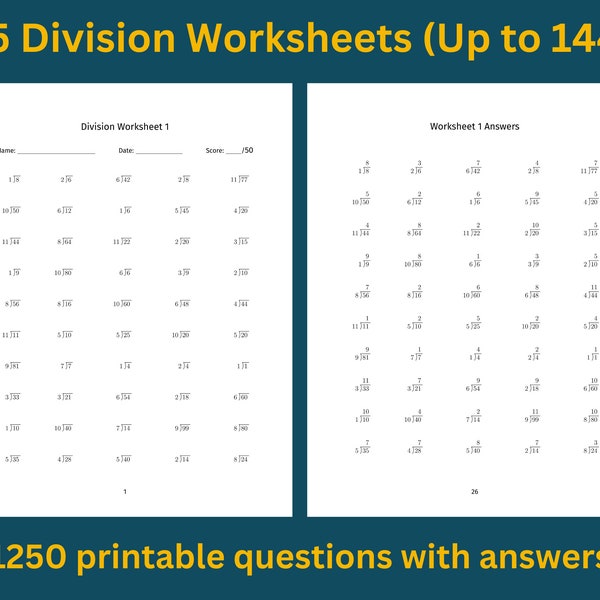 Math Worksheets - Etsy