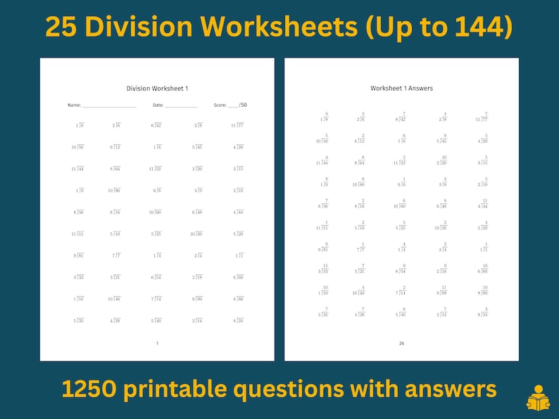 Division Worksheets: 25 Printable Practice Sheets With Answers ...