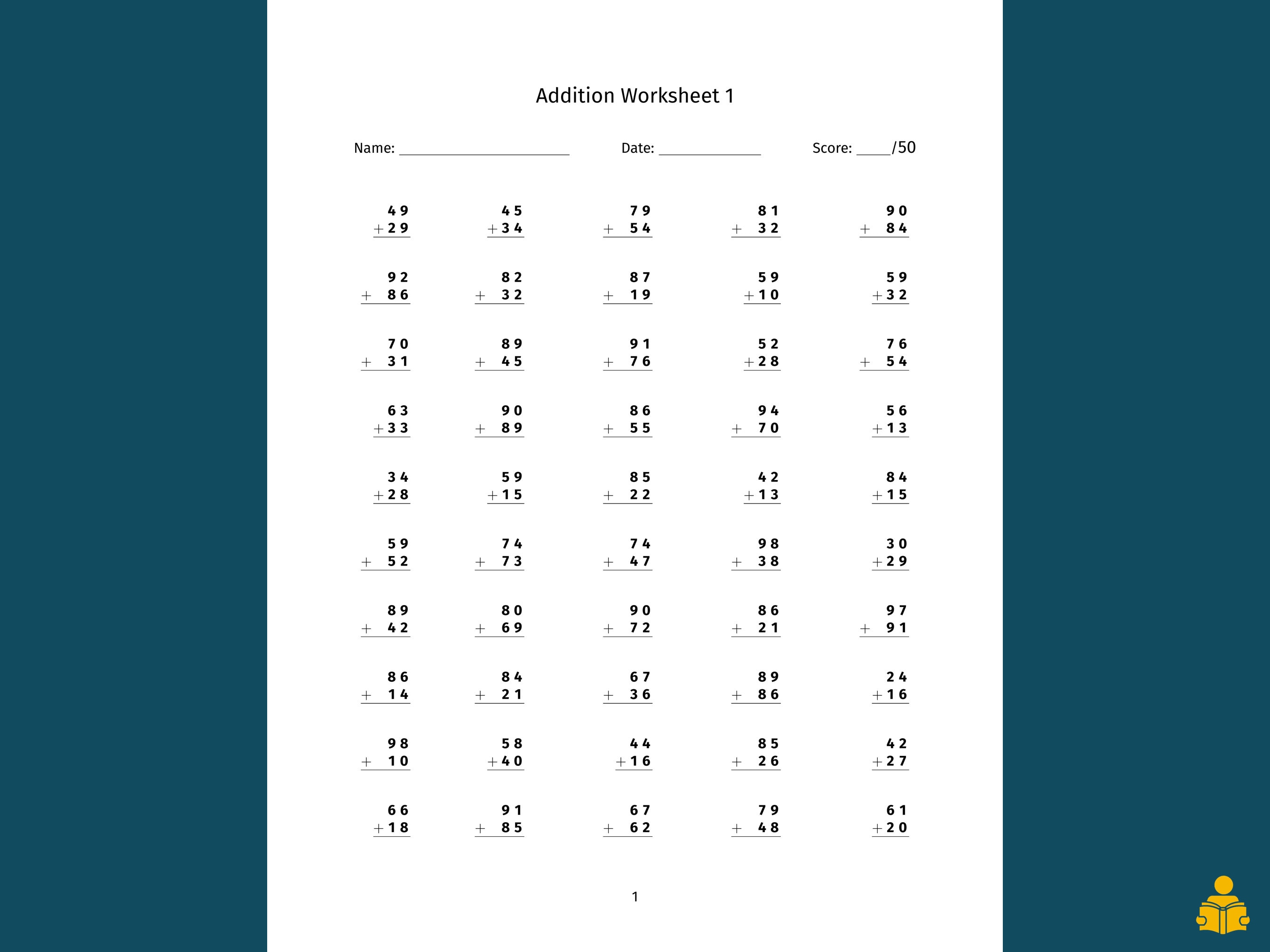 Double Digit Addition Worksheets: 100 Printable Pages With Answers - Etsy
