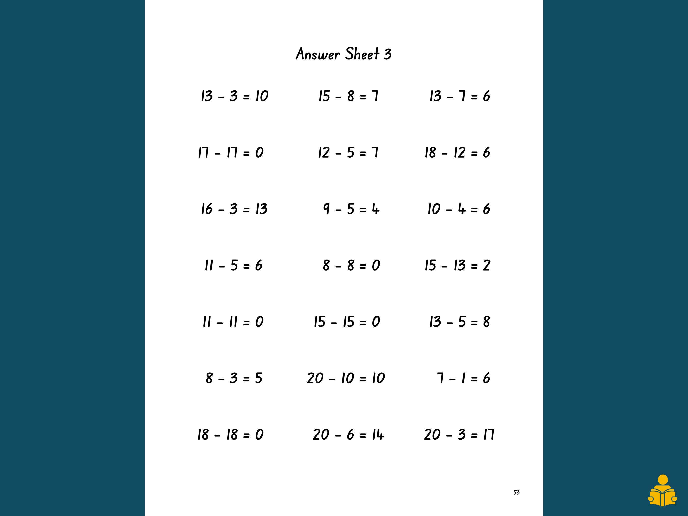 Horizontal Subtraction Worksheet Problems: 50 Printable Pages With ...