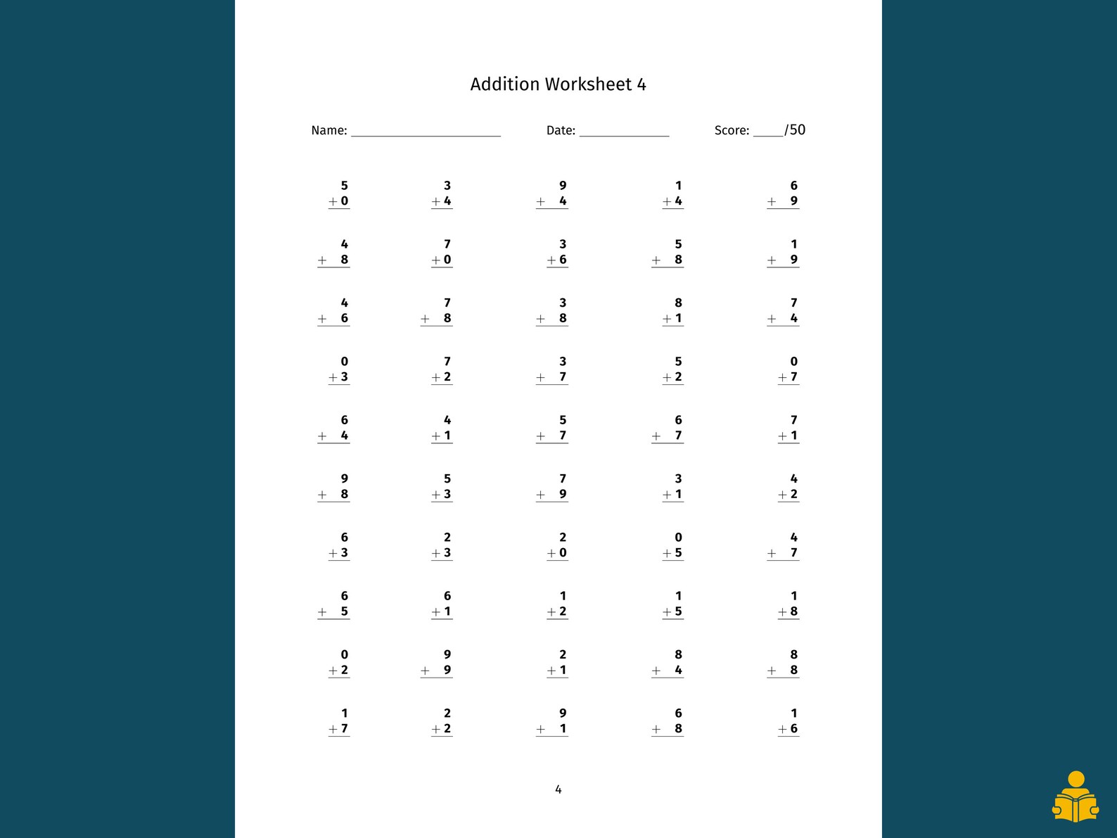 Addition Worksheet, Single Digit: 25 Printable Pages With Answers ...
