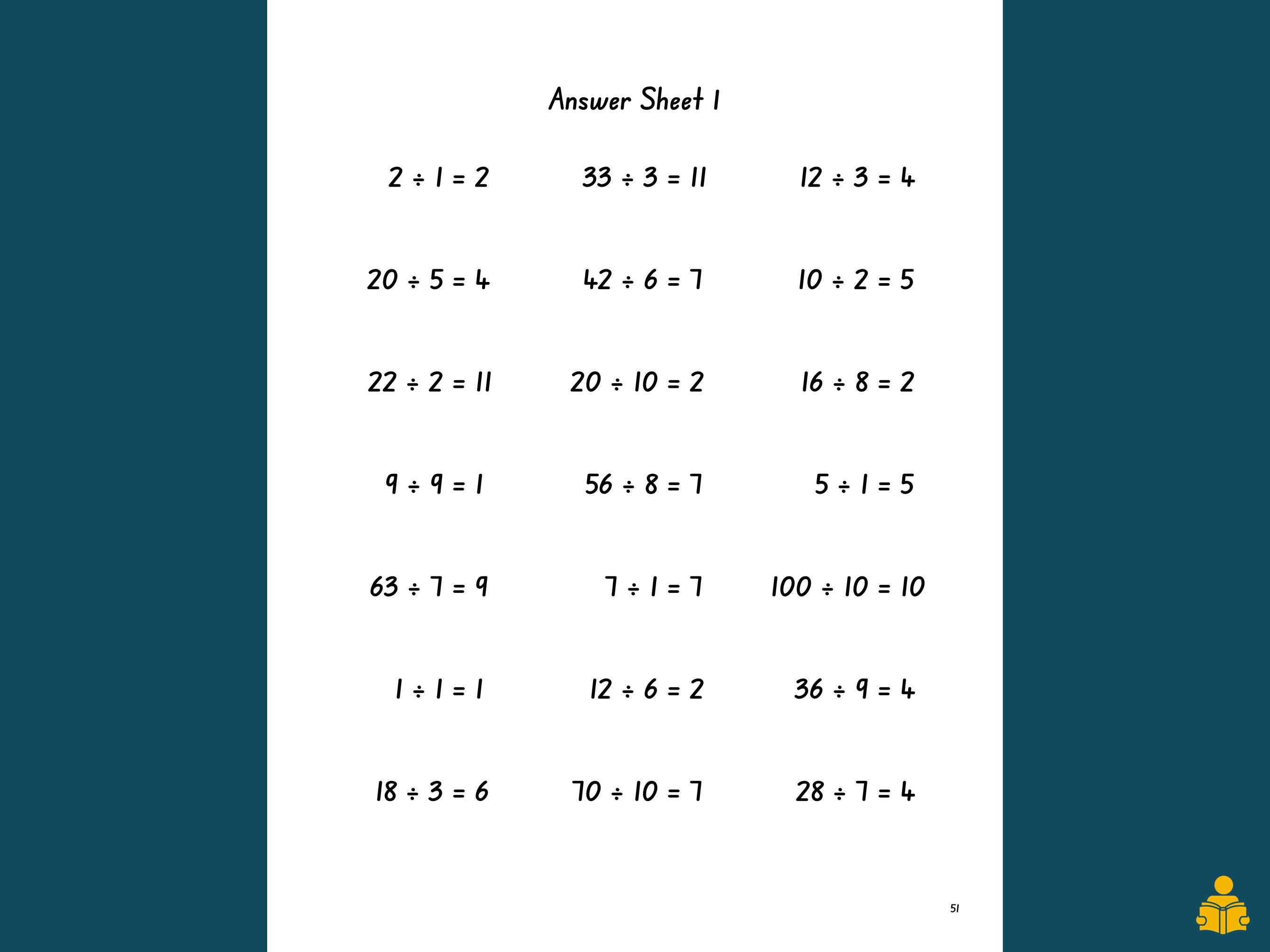 Horizontal Division Worksheet Problems, up to 12 X 12: 50 Printable ...