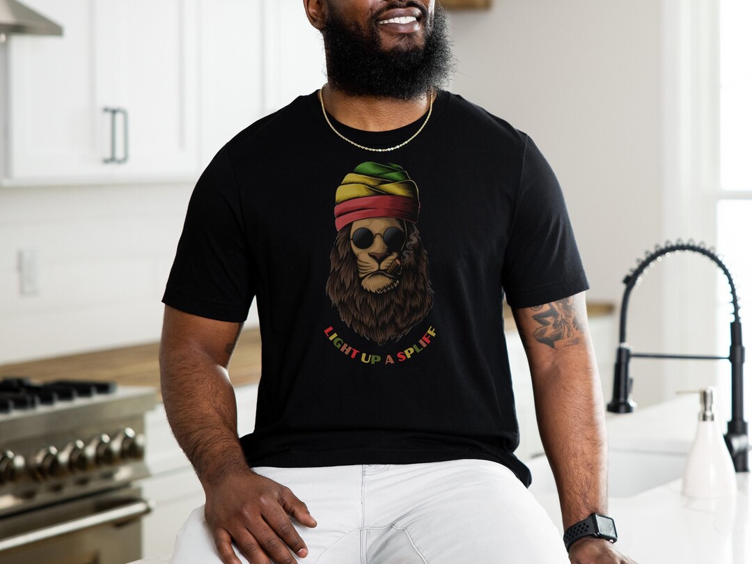 Light up A Spliff T-shirt Jamaican T-shirt Reggae T-shirt Weed T-shirt ...