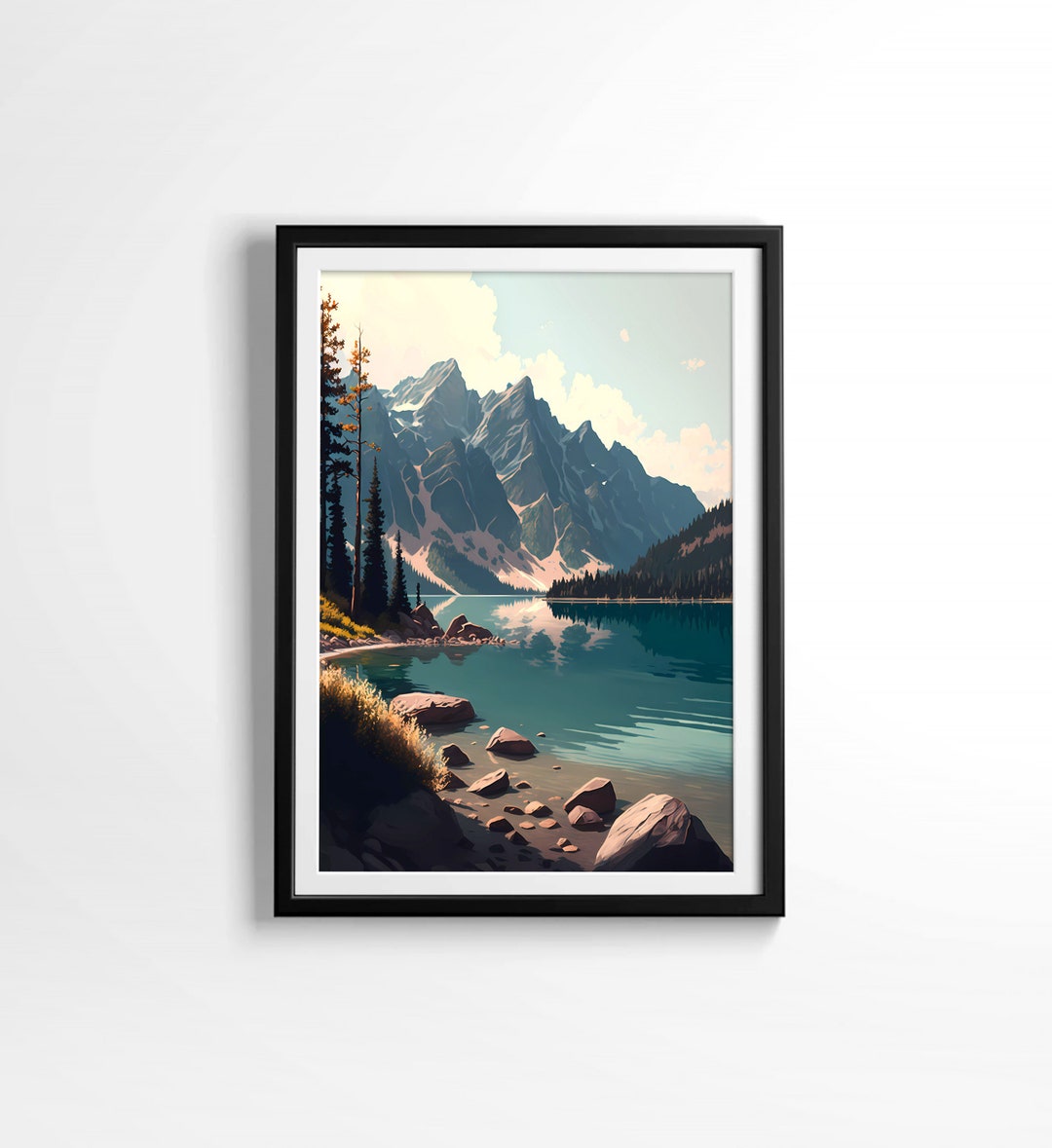 Grand Teton National Park Illustration Wall Art Snake River PRINTABLE ...
