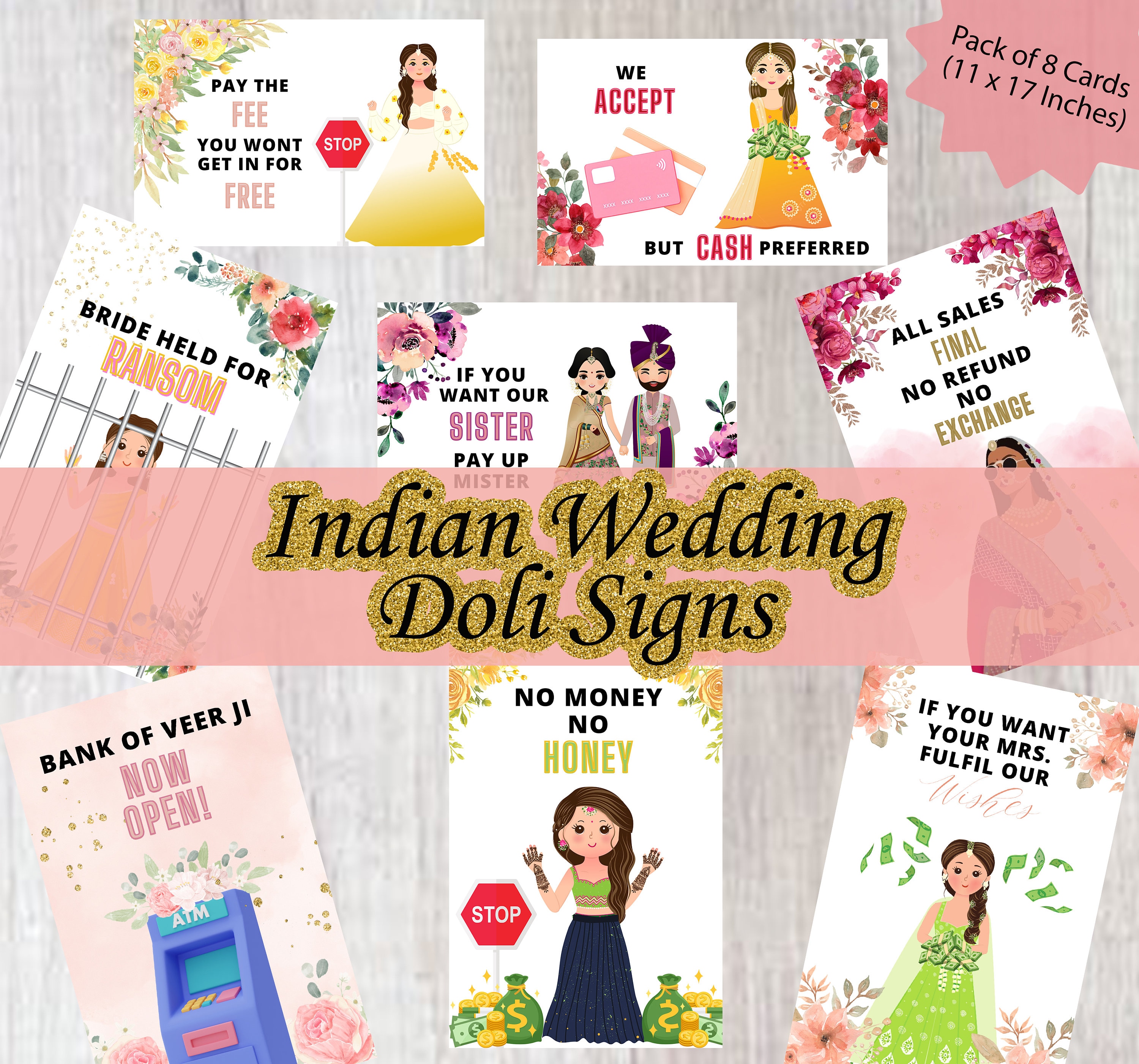 Doli Signs! Punjabi Wedding Ribbon Ceremony Games, Wedding Entry Signs ...