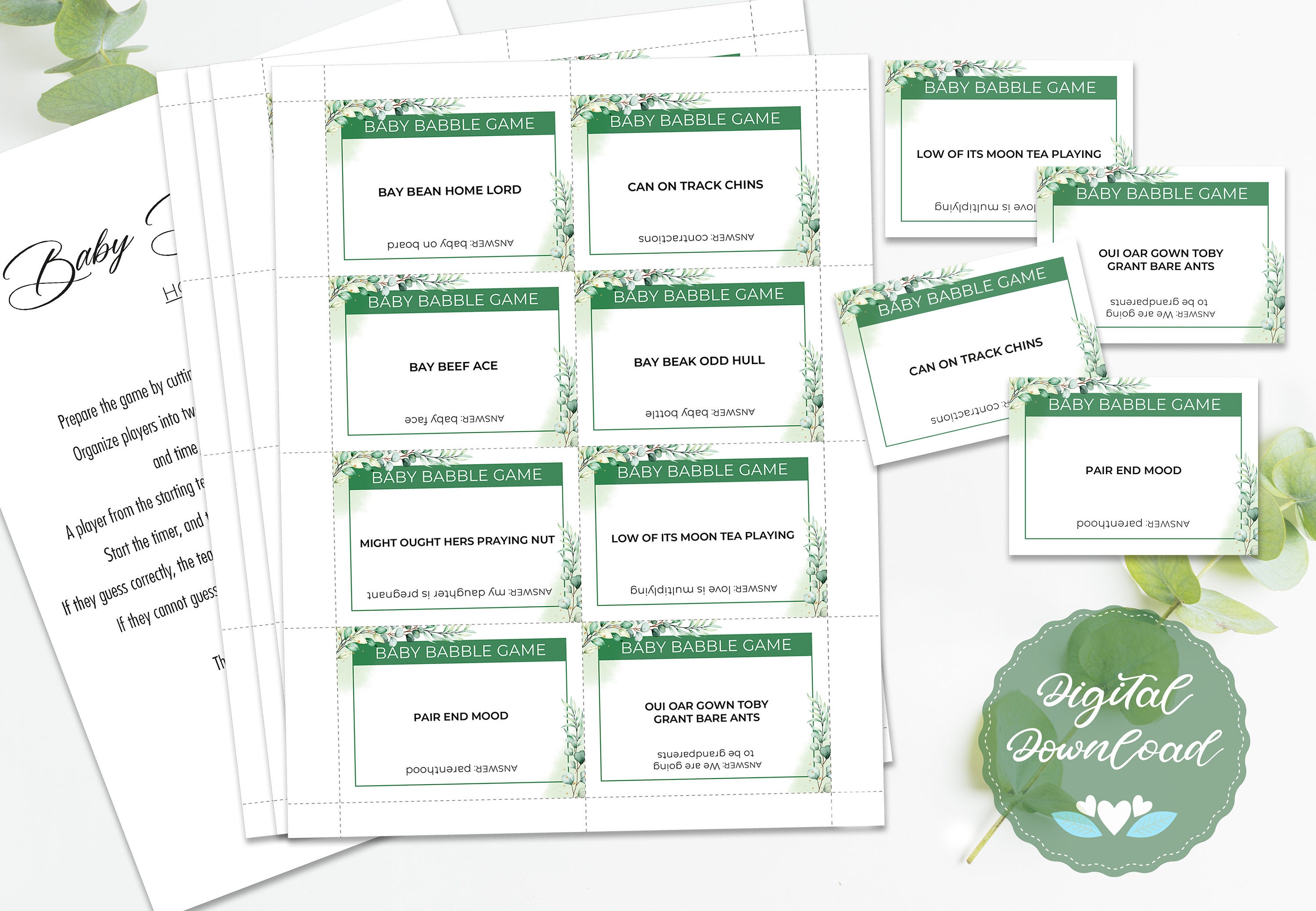 Eucalyptus Baby Babble Games, Baby Babble Talk Game,guess the Phrase ...